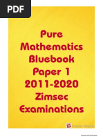 Pure Mathematics Zimsec Bluebook Paper 1 2011-2021-1 | PDF