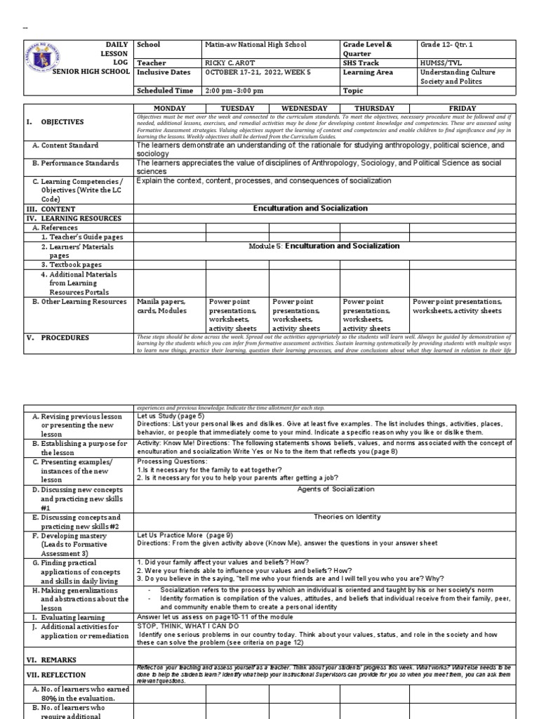 DLL Week 5 Ucsp | PDF