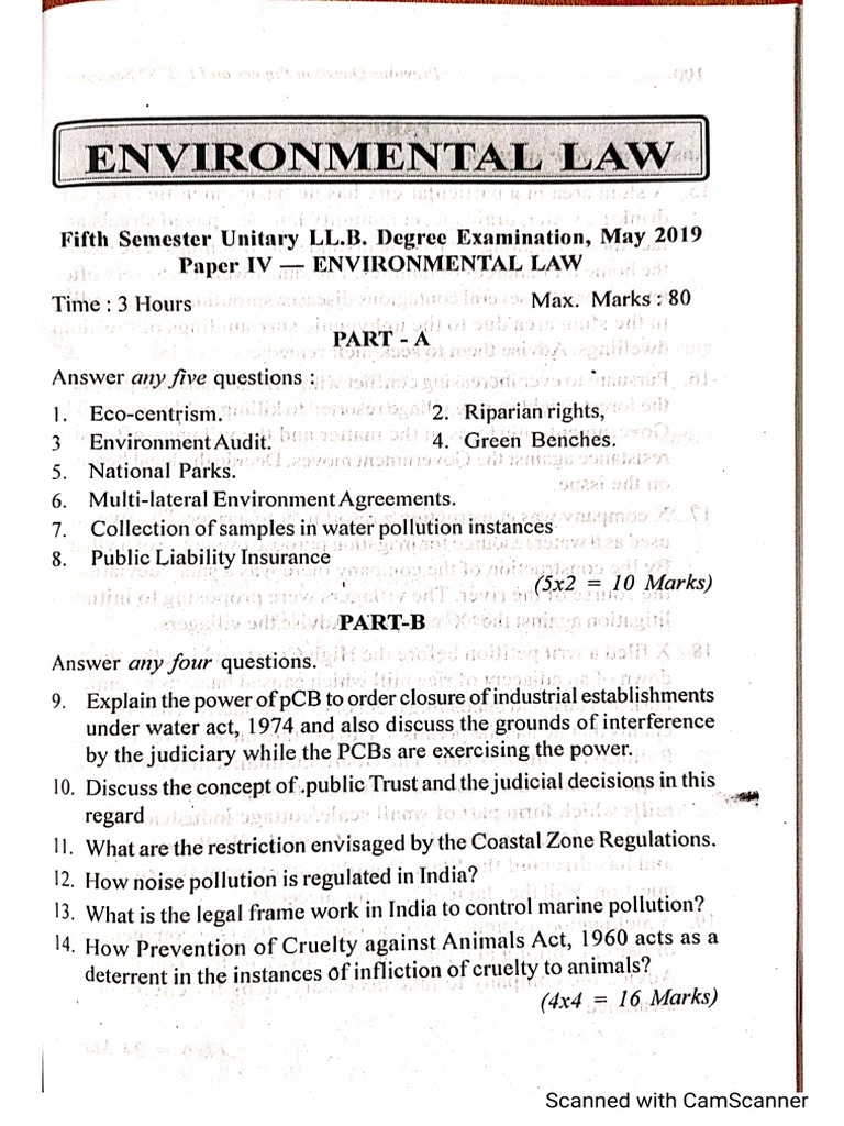 Environmental Law PYQ | PDF