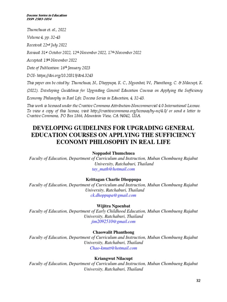 Developing Guidelines For Upgrading General Education Courses On ...