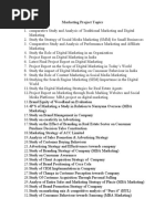 MBA Marketing Project Topics List | PDF | Digital Marketing | Brand