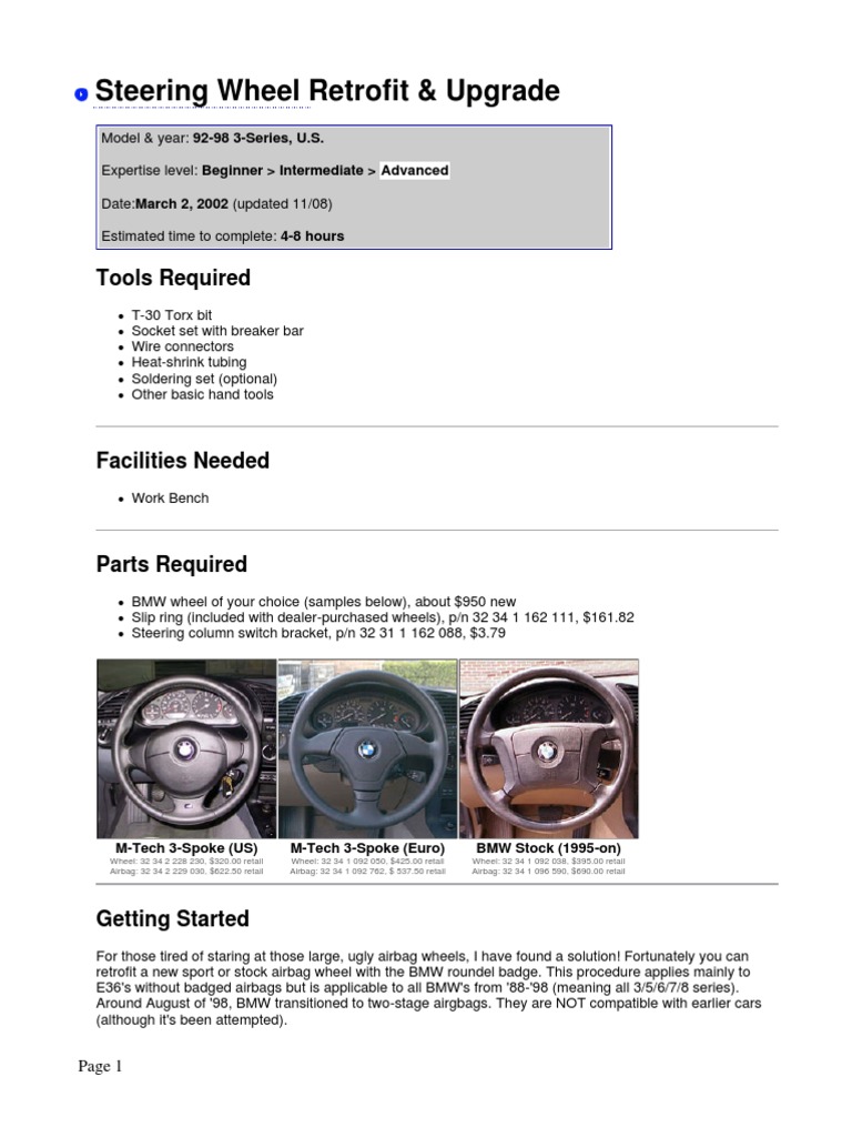 BMW 3series Steering Wheel | PDF | Electrical Connector | Automobiles