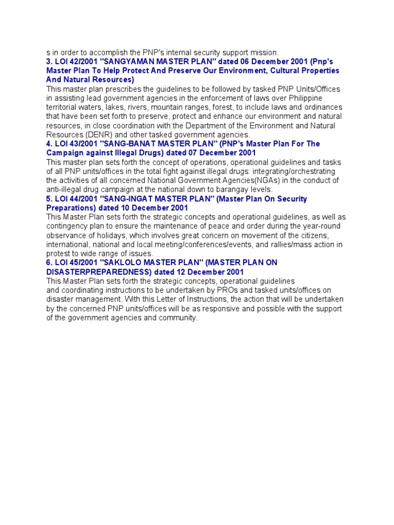 PNP Anti-Crime Master Plans Overview | PDF