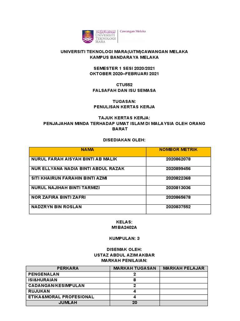 Kertas Kerja Ctu Original | PDF