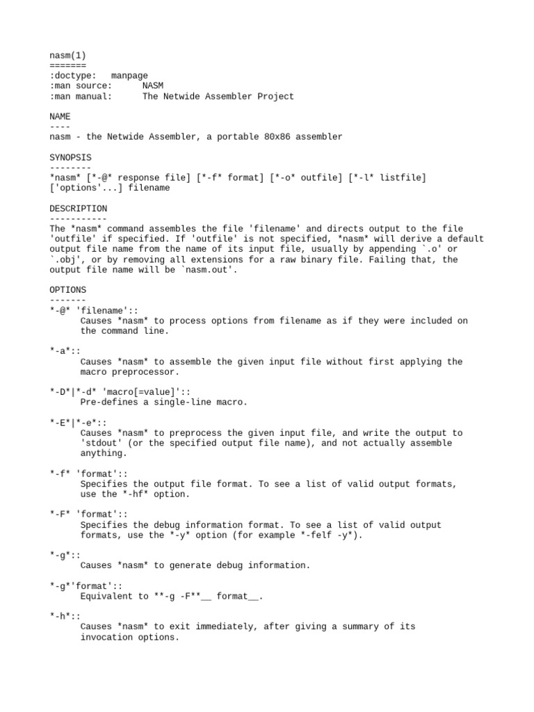 Nasm | PDF | Assembly Language | Macro (Computer Science)
