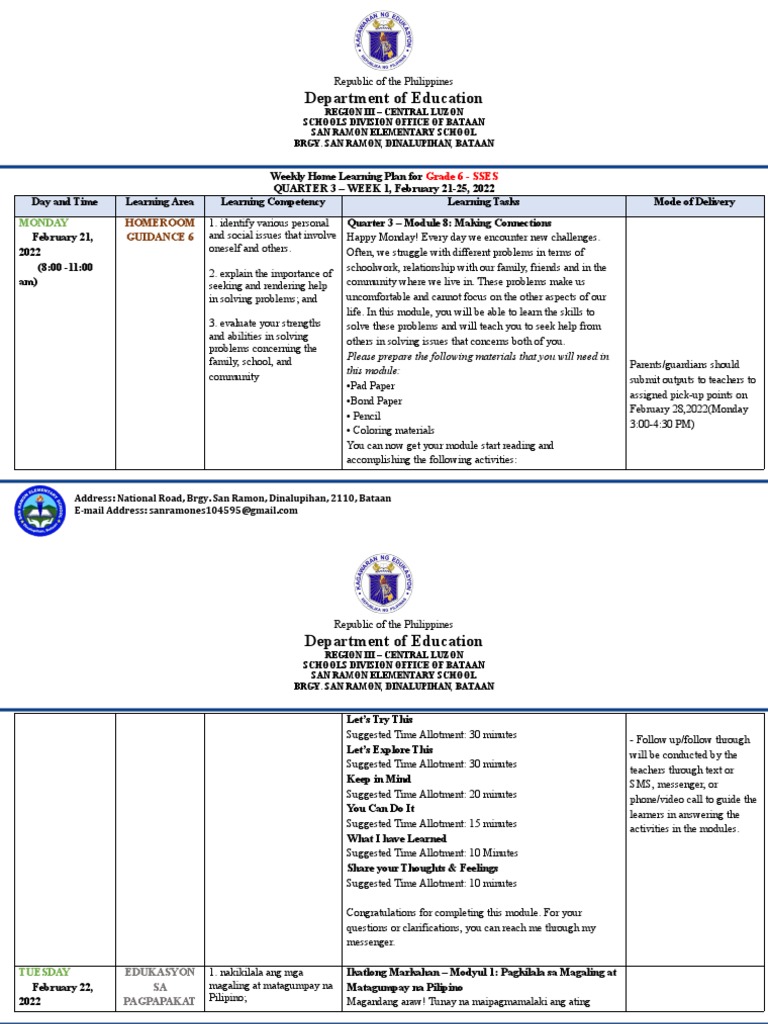 Department of Education: Homeroom Guidance 6 | PDF