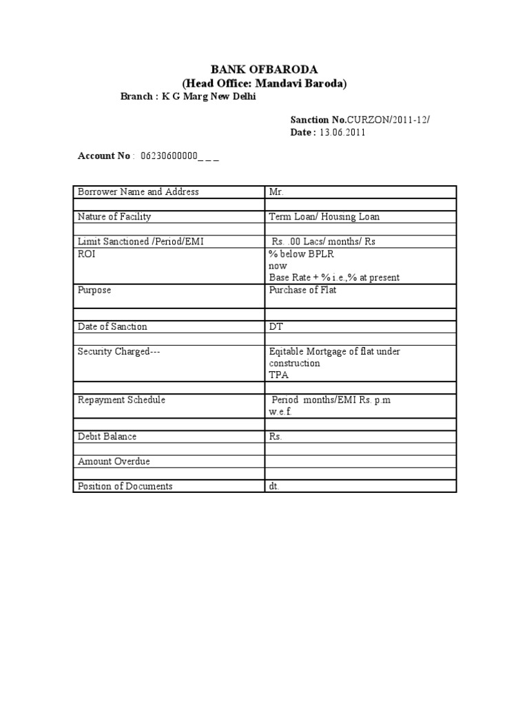 Bank of Baroda Loan Review Summary | PDF | Credit (Finance) | Loans