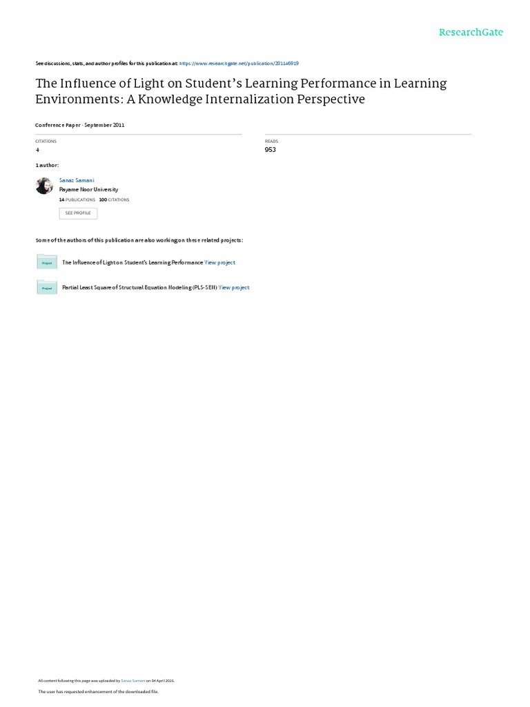 The Influenceof Lighton Students Learning | PDF | Lighting | Classroom