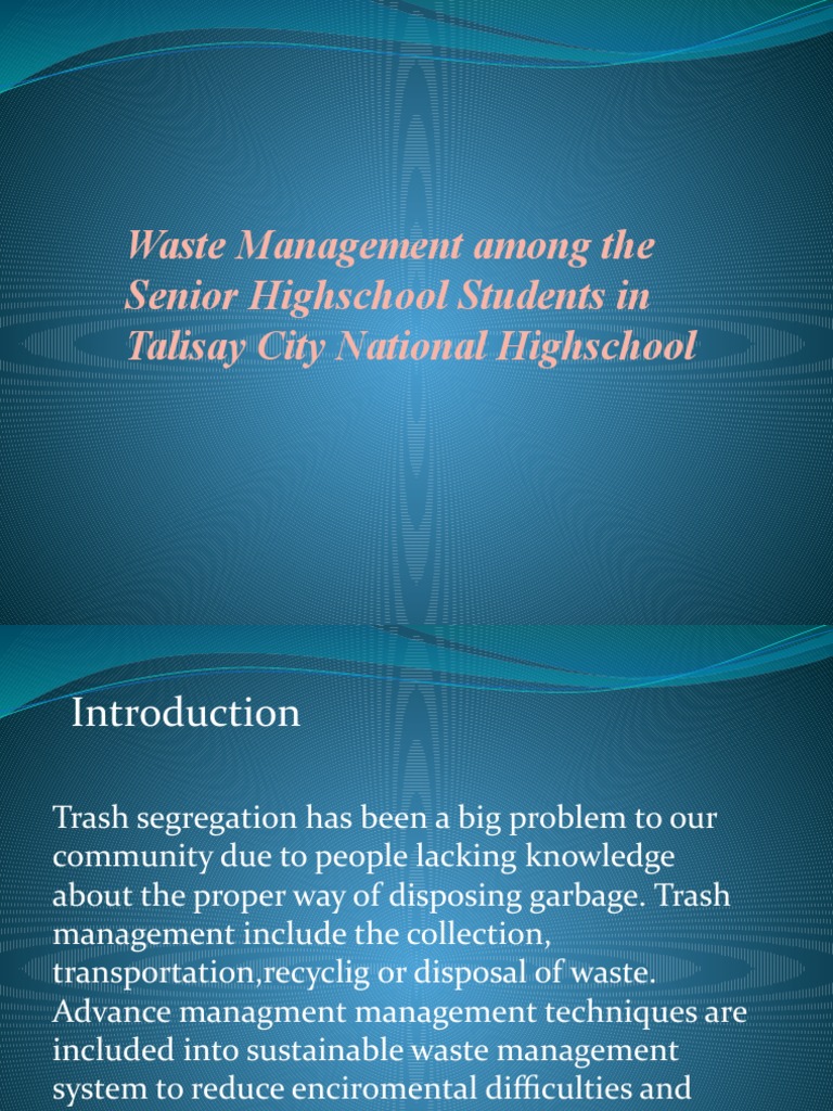 Waste Management Practices in Schools | PDF | Waste Management | Waste