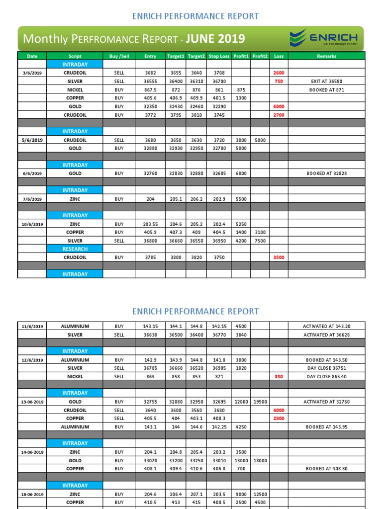 Monthly Performance Report JUNE 2019 | PDF Monthly Performance Report JUNE 2019 | PDF