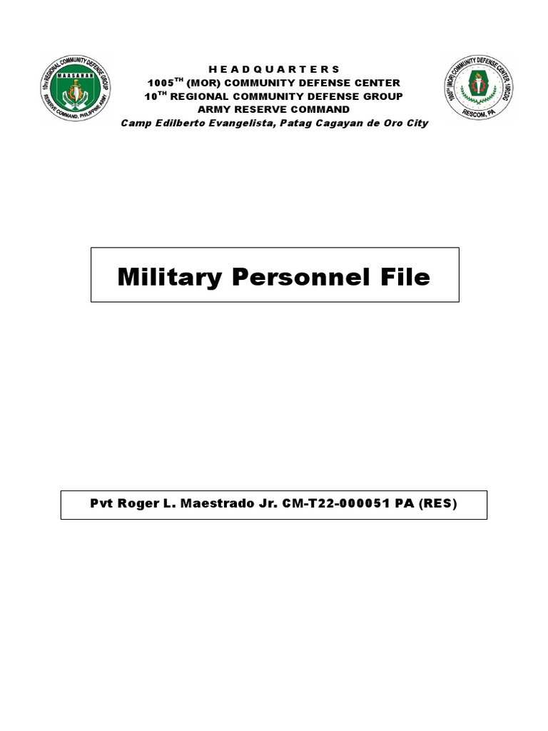 Military Personnel File Overview | PDF