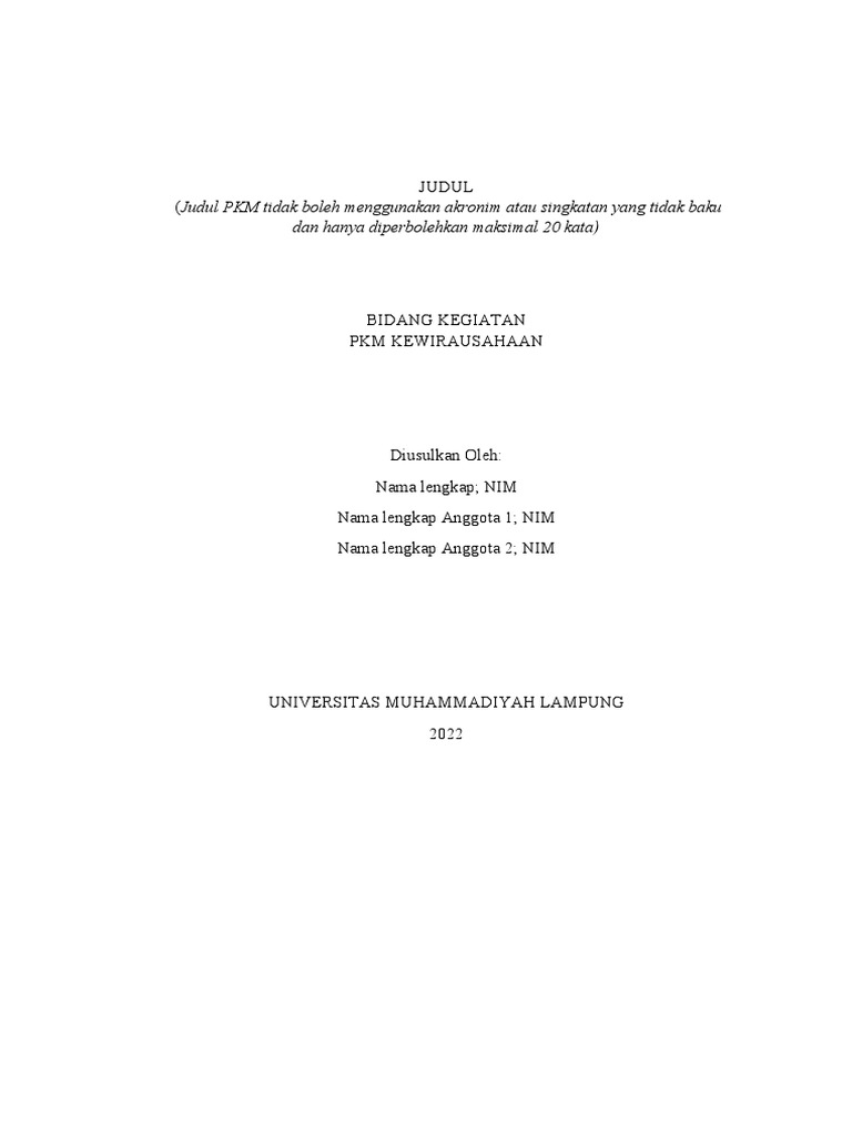 3.template Proposal PKM K | PDF