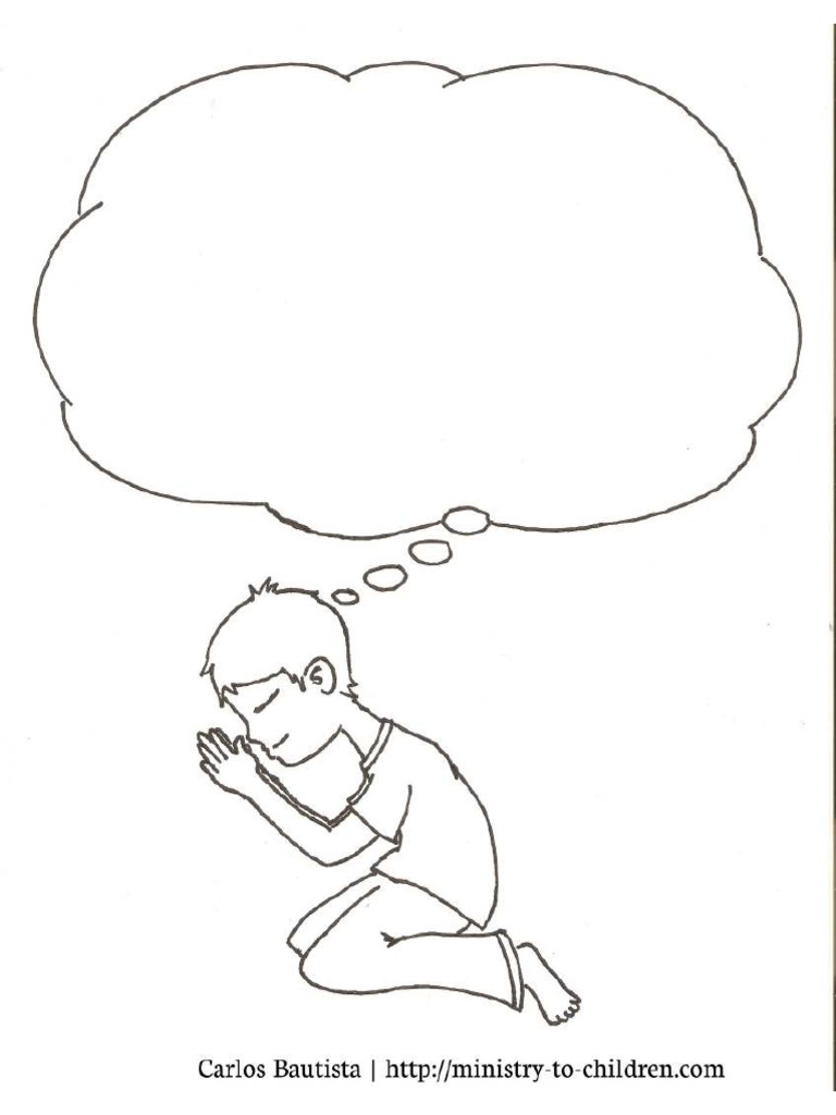Praying Boy Coloring Page | PDF