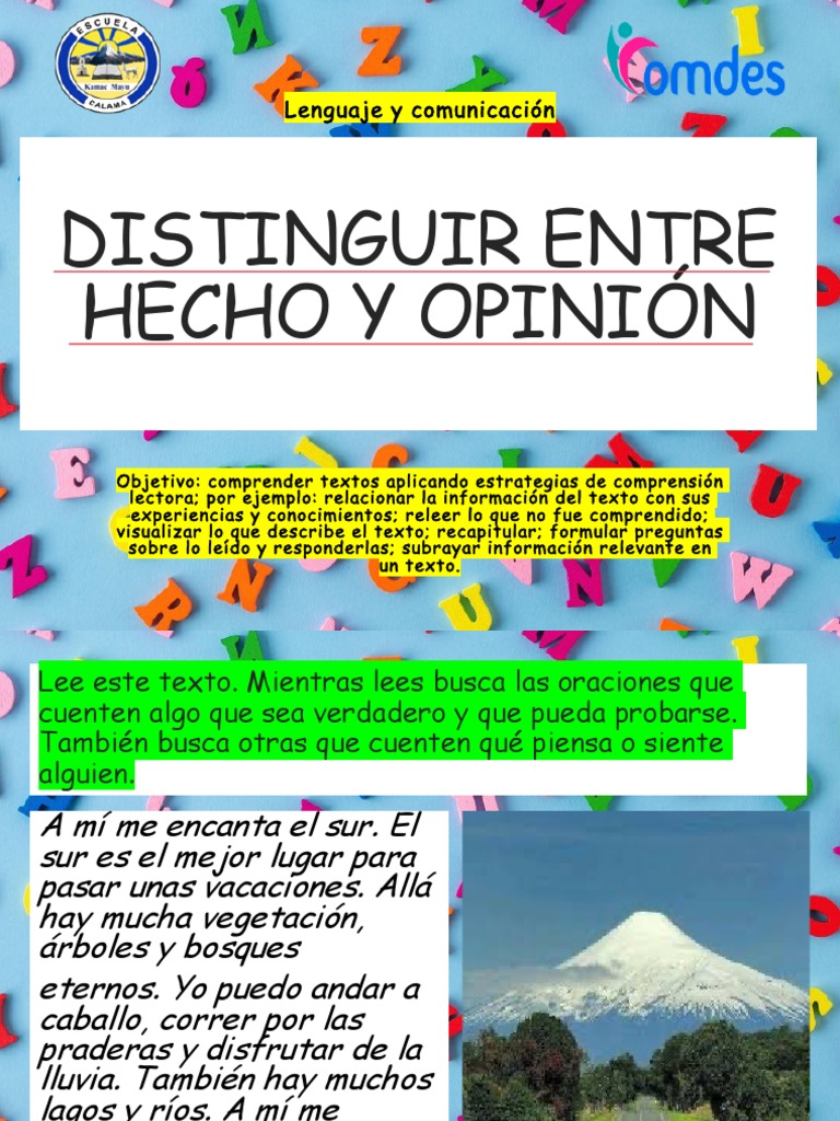 Distinguir Hecho y Opinión en Textos | PDF | Azul