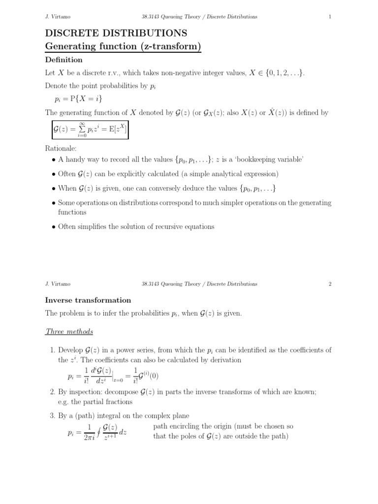 Discrete Distributions Download Free Pdf Random Variable