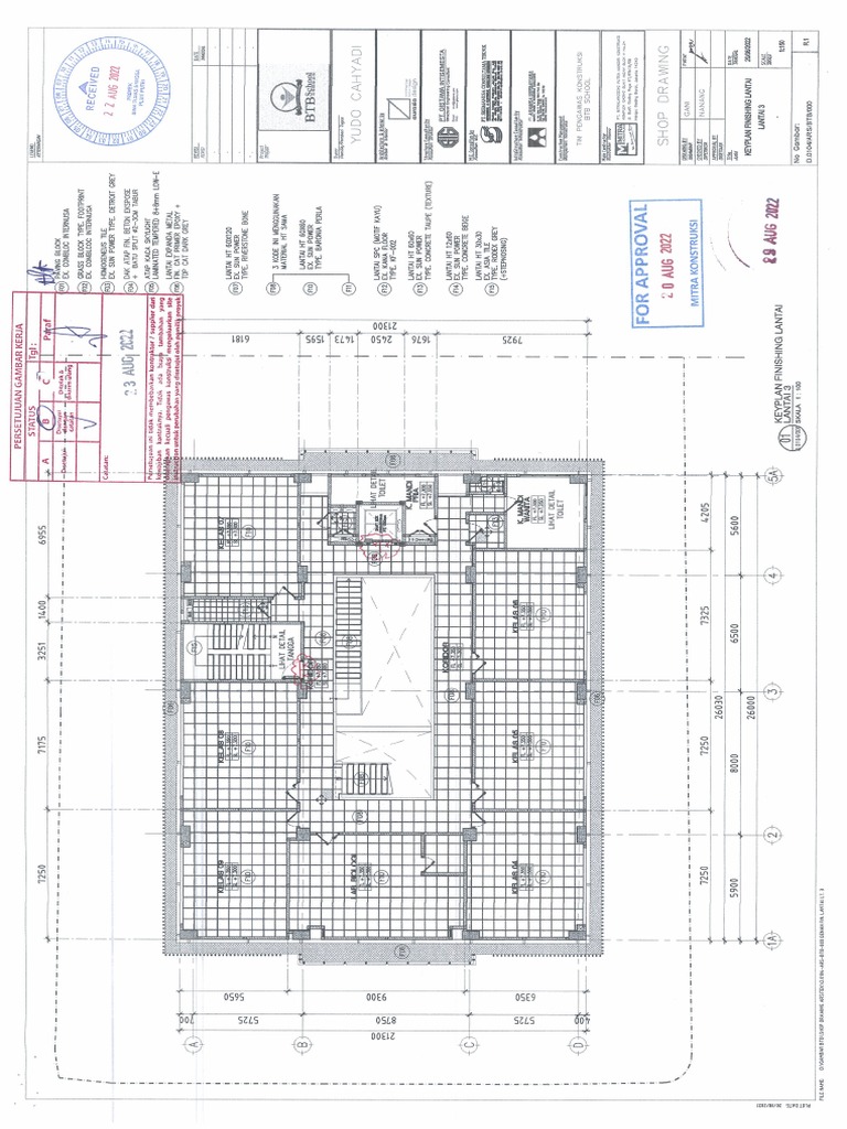 29 Agustus 2022 - Shop Drawing Pola Lantai Lt. 3 | PDF