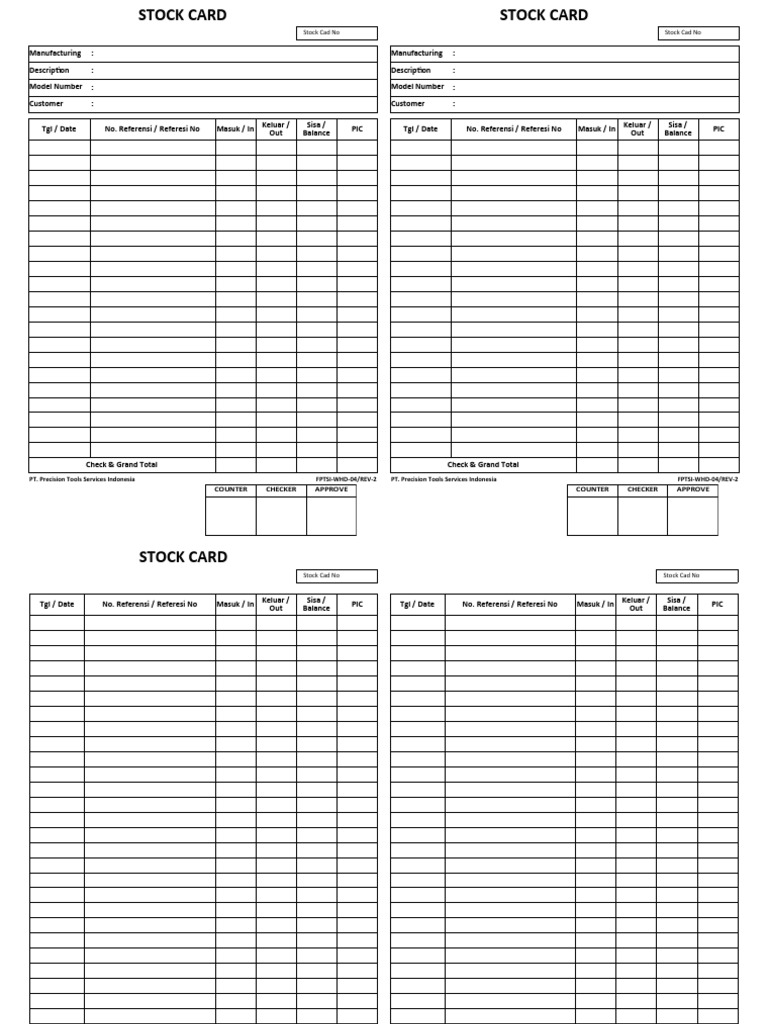 Form Stock Card | PDF