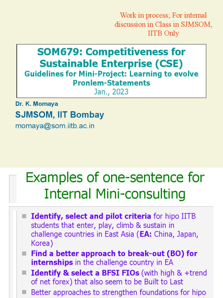 Project Guidelines CSE Examples P-Statement | PDF | Change | Business
