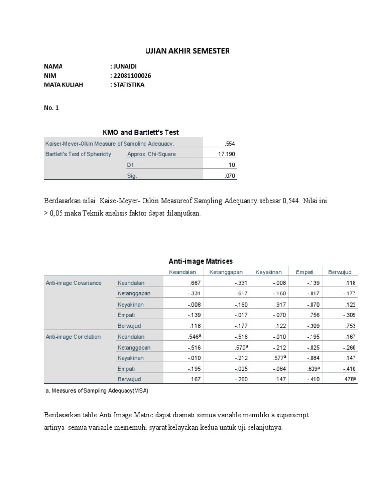 Uas Statistika Juna | PDF