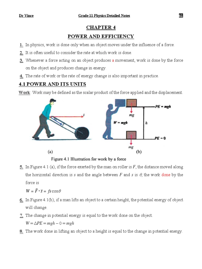 Power, Efficiency, and Simple Machines: Key Concepts from a Grade 11 ...