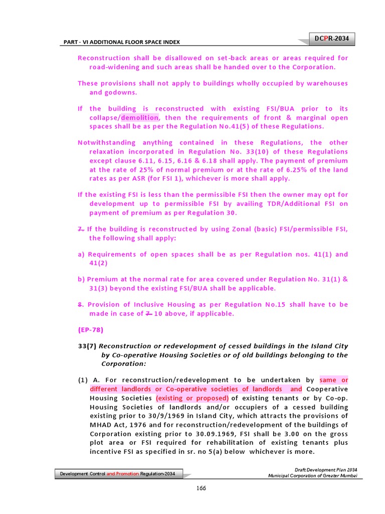 DCPR - 2034 and Notification Redevelopment | PDF | Apartment | Insurance