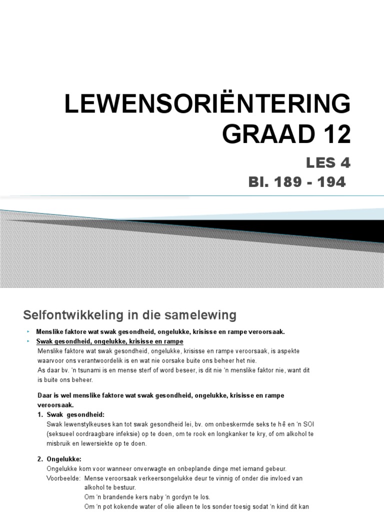 LO - Graad 12 BL 189 - 194 | PDF