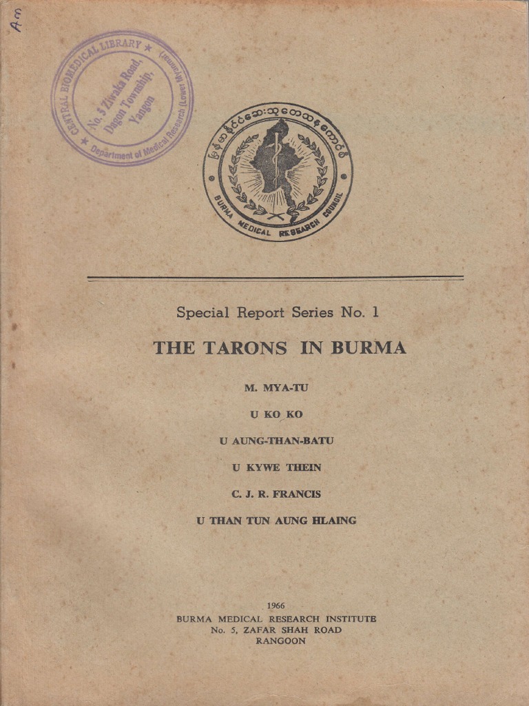 Special Report Series No. 1, The Tarons in Burma, The Results of A Scientific Expedition | PDF