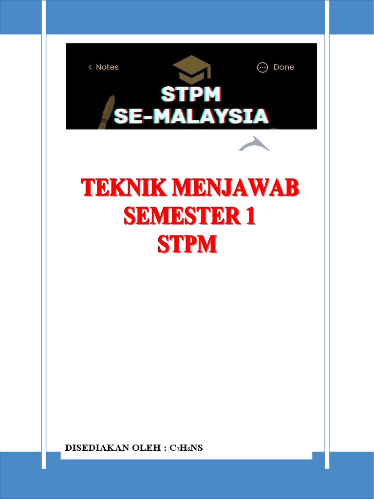 Teknik Menjawab STPM Sem 1 Setiap Subjek | PDF