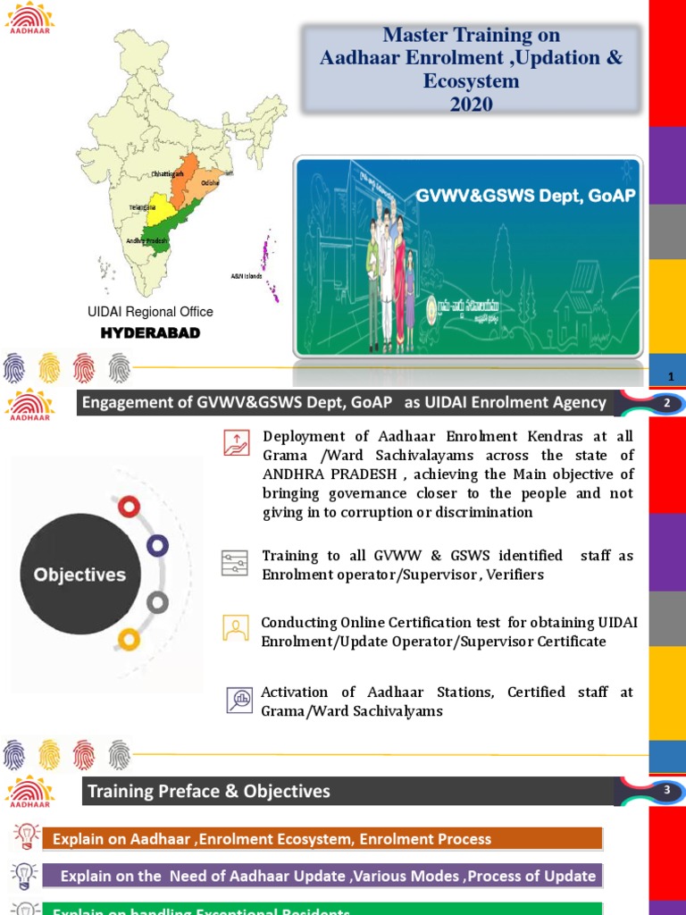 Training on Aadhaar Enrolment, Updation & Ecosystem for GVWV&GSWS Staff ...