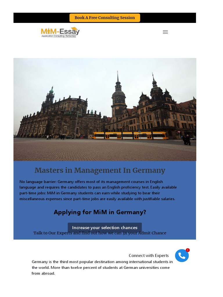 Management Masters in Germany | PDF | Cost Of Living | Travel Visa
