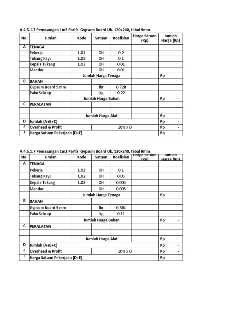 Perhitungan RAB Ruang Meeting Cikarang | PDF