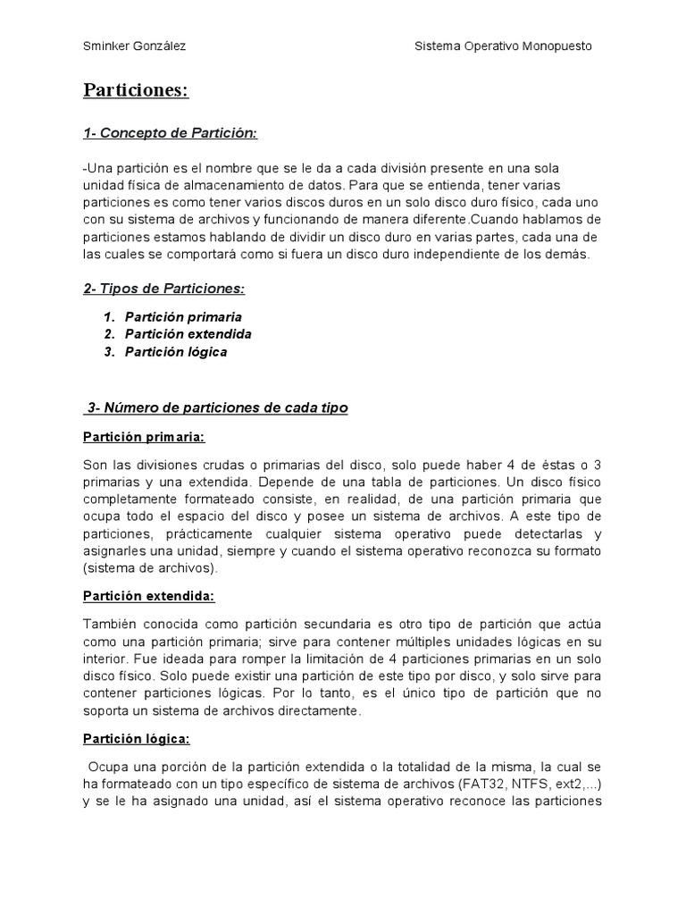 Particiones Trabajo Hecho | PDF | Archivo de computadora | Software utilitario