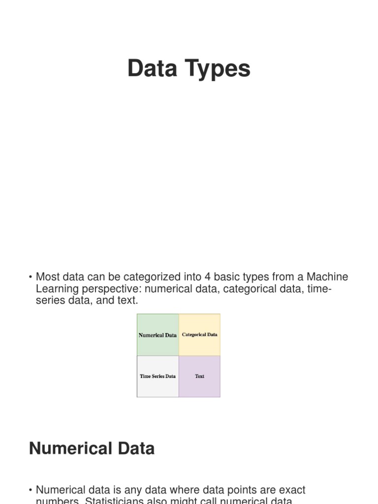 Machine Learning Data Types Explained | PDF