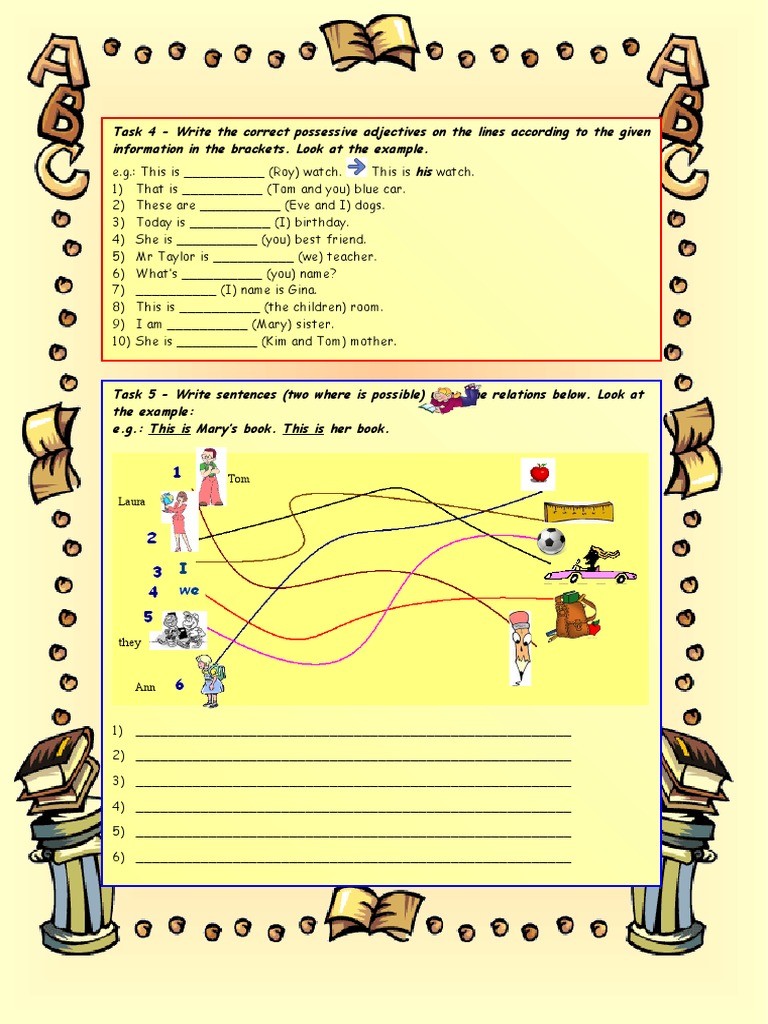 Possessive Adjectives Practice | PDF | Language Families | Cognitive ...
