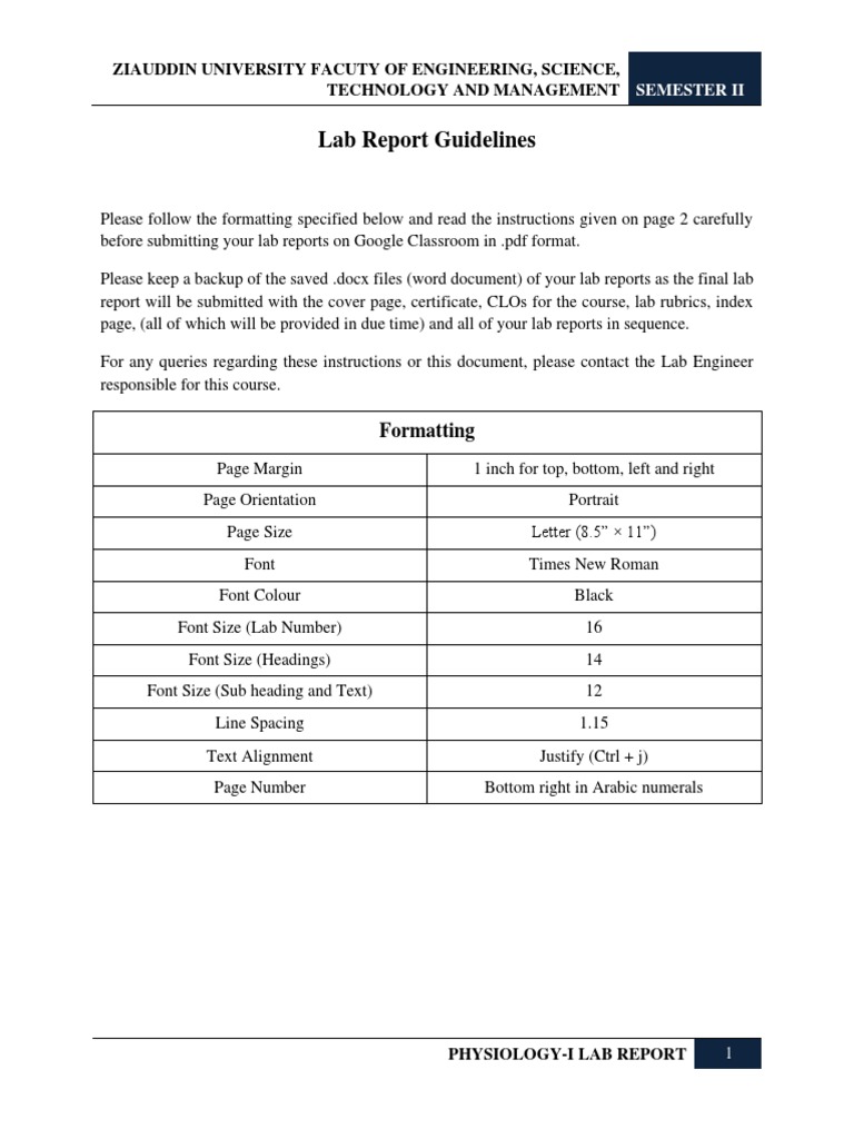 Physiology Lab Report Guidelines | PDF | Writing | Computing