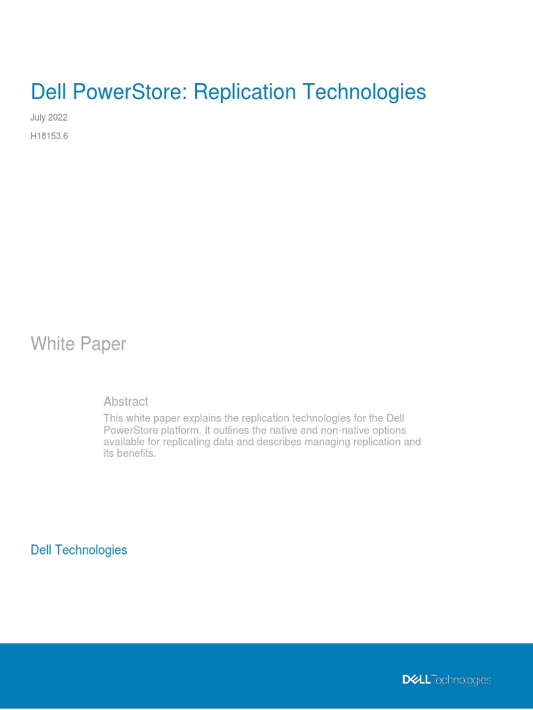 Dell Powerstore Replication Technologies | PDF | Replication (Computing) | Computer Network