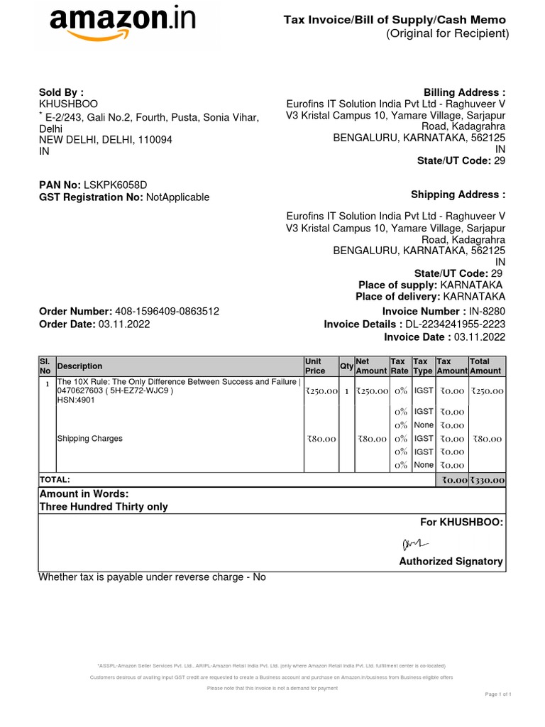 Amazon Invoice Books 3 | PDF