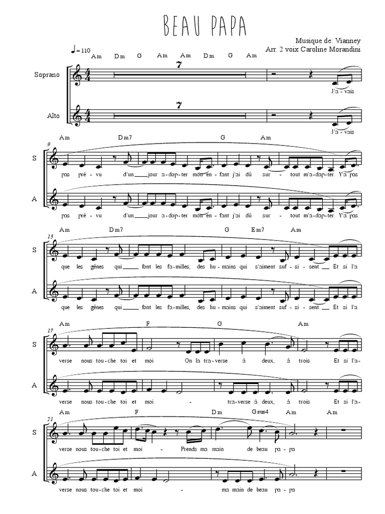 Beau Papa Am Partition 2 Voix | PDF