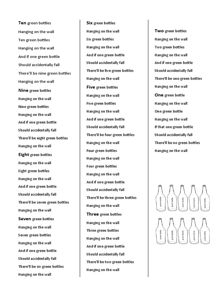 Ten Green Bottles | PDF