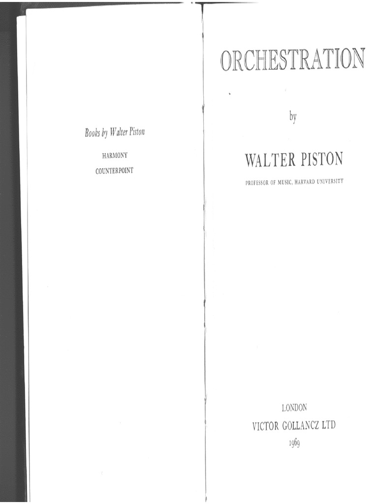 PISTON, Walter, Orchestration | PDF