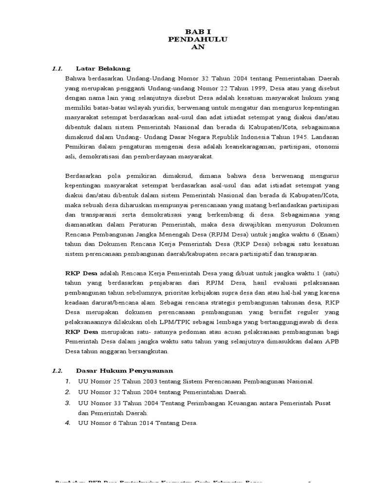 Narasi Perubahan RKP Desa 2021 | PDF