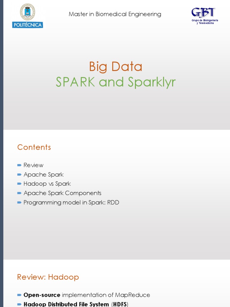 BigData Spark Sparklyr | PDF | Apache Spark | Apache Hadoop BigData Spark Sparklyr | PDF | Apache Spark | Apache Hadoop