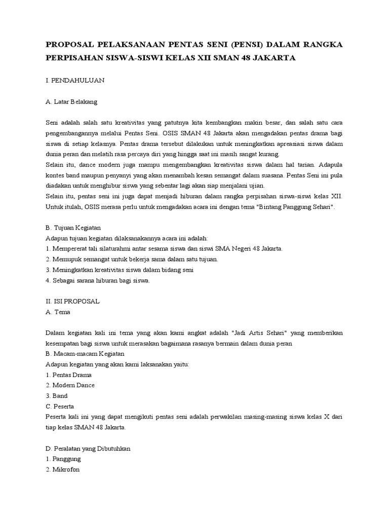 Proposal Seni | PDF
