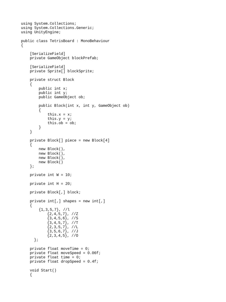 Tetris Board | PDF | Computer Programming | Software Engineering