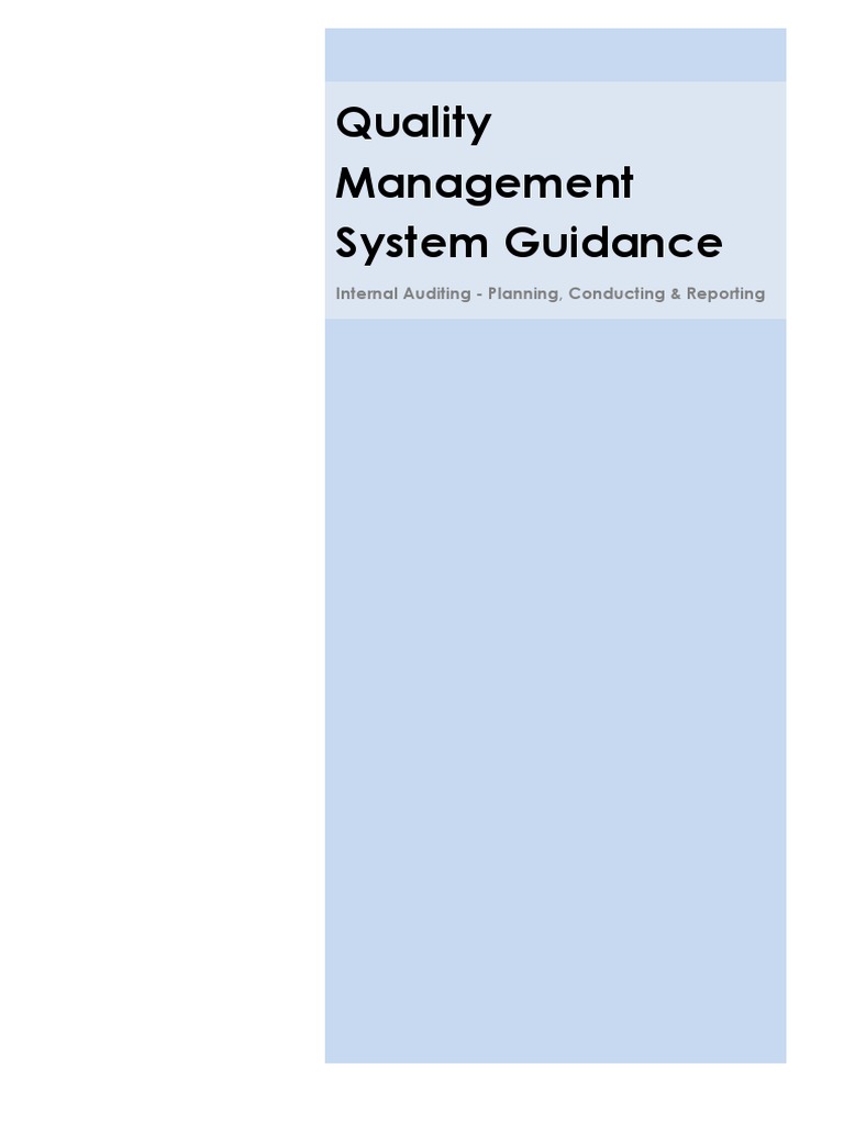 QMS Internal Audit Guidance | PDF | Audit | Internal Audit