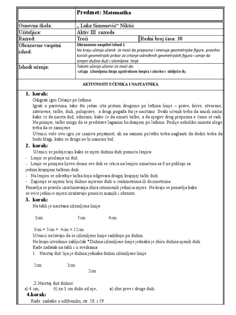 38-cas-matem-duzina-izlomljene-linije | PDF