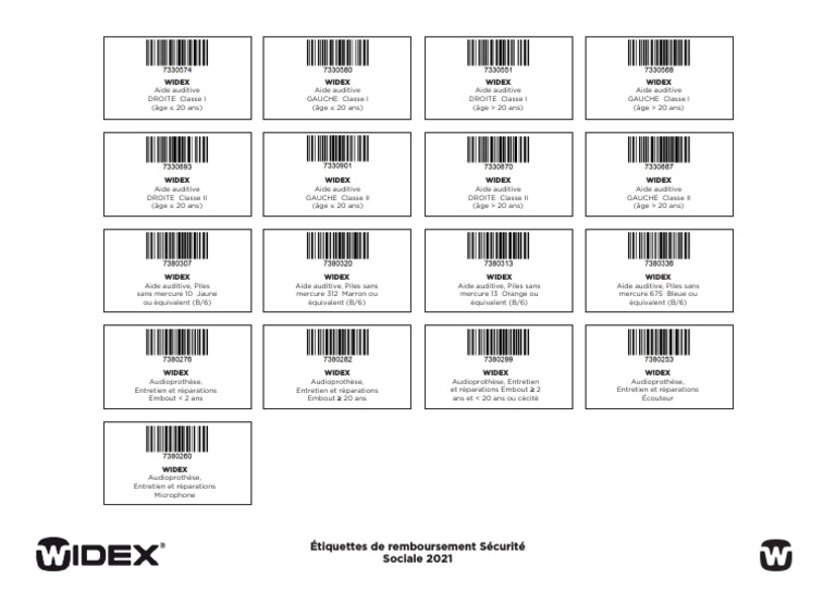 Codes LPP 2021 - Étiquettes Widex | PDF