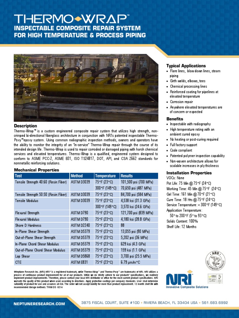 Thermo-Wrap Inspectable Datasheet (TT 0214) English | PDF | Epoxy ...