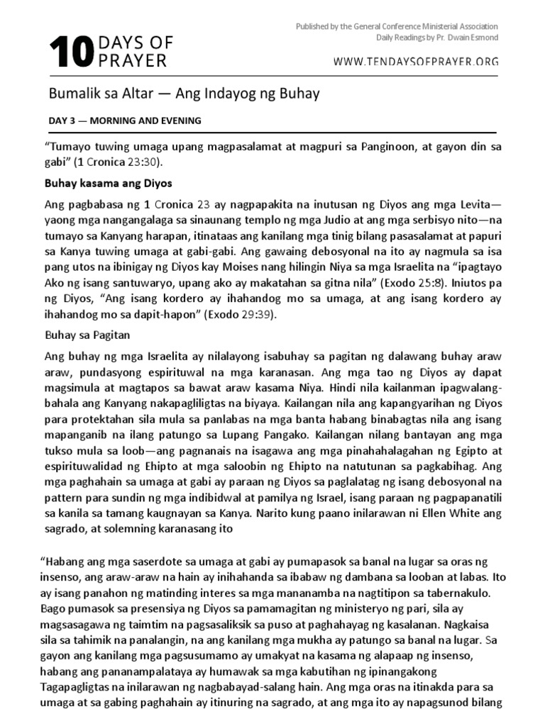 TAGALOG Day 3 Prayer Guide 2023 | PDF