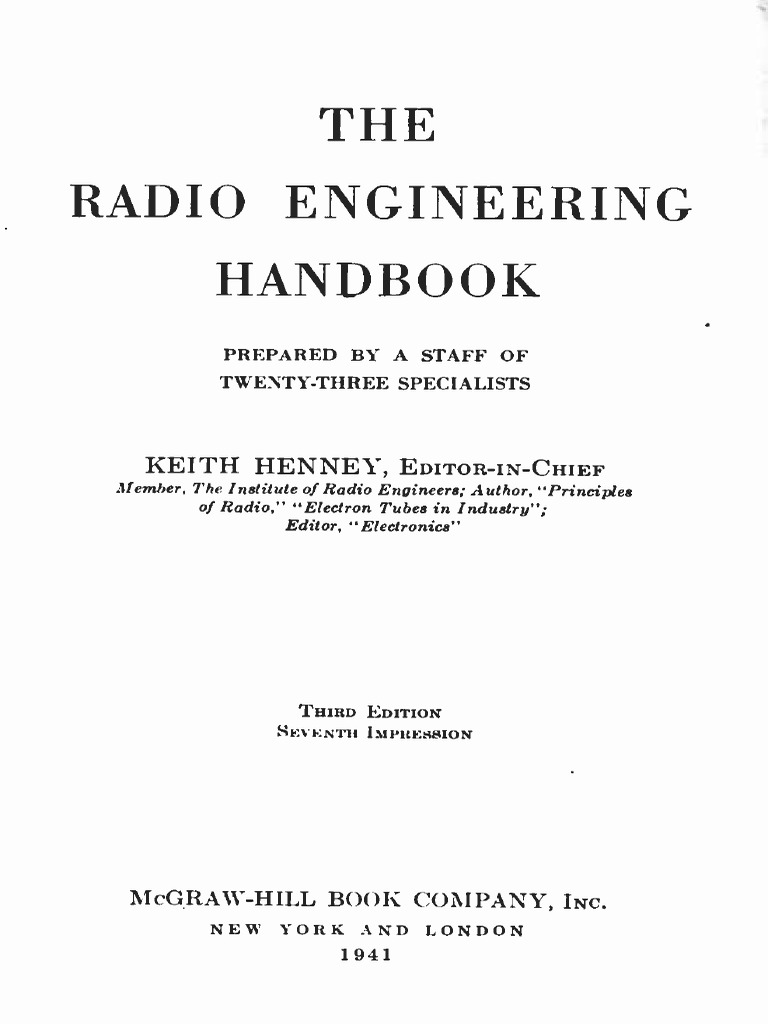 Henney - The Radio Engineering Handbook 3 Ed 1941 | PDF | Amplifier | Inductance
